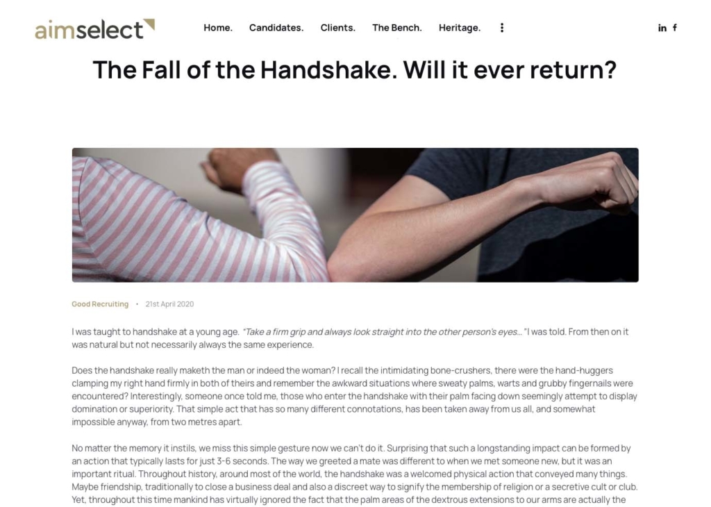 The fall of the handshake – will it ever return? - The Worshipful ...
